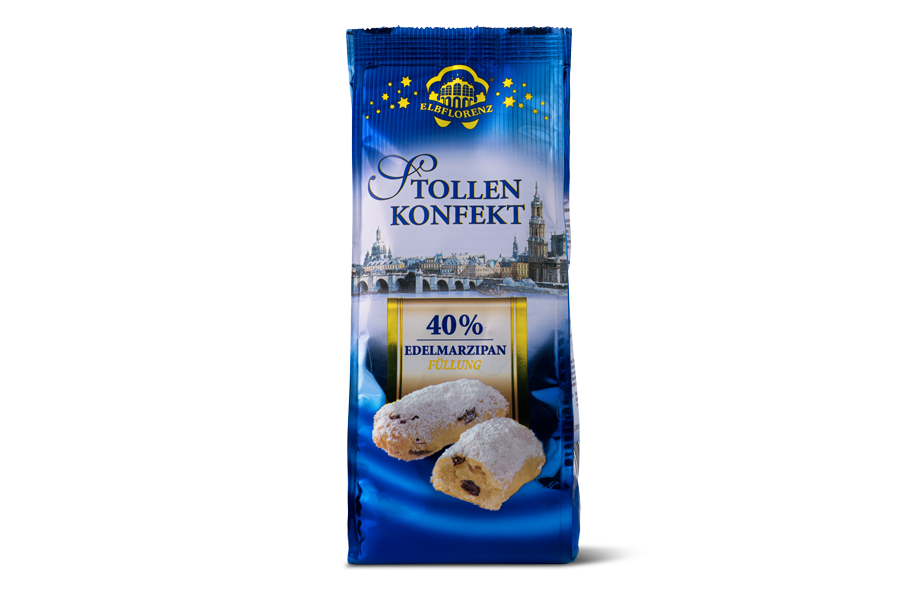 Elbflorenz® Stollenkonfekt Edel-Marzipan mit 40% Füllung, Beutel 350g ...